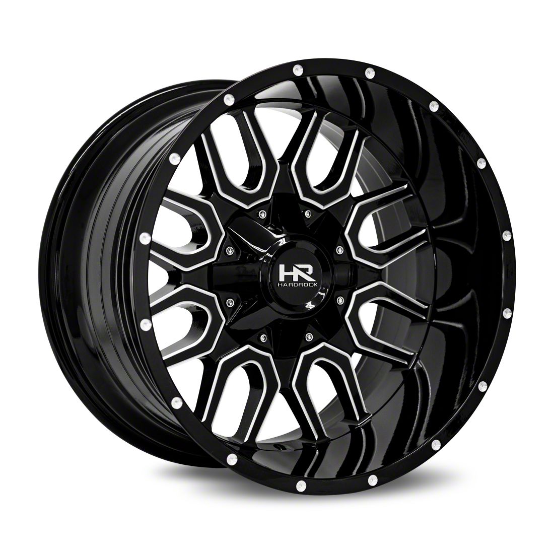 Hardrock Offroad Titan XD H708 Gloss Black Milled 6-Lug Wheel; 20x9 ...