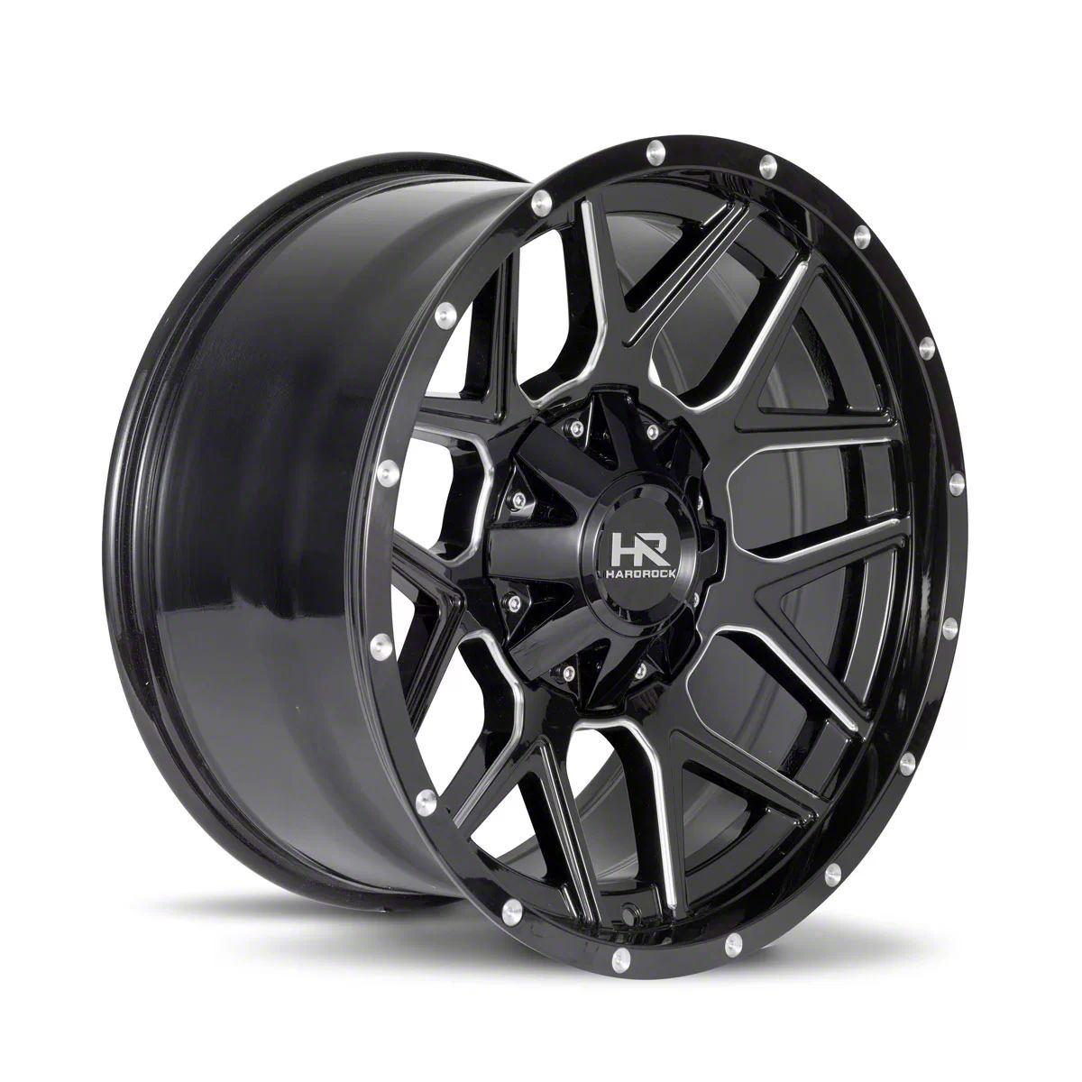 Hardrock Offroad Tundra Rugged Gloss Black Milled 6-Lug Wheel; 20x12 ...