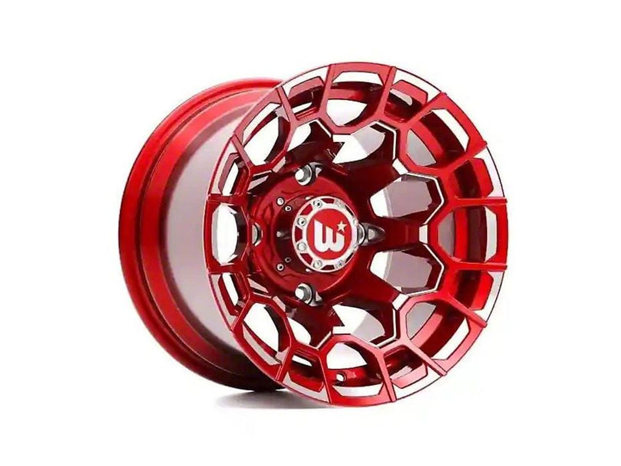 Hartes Metal Jeep Wrangler Spur Candy Red with Milled Edge Wheel; 22x12 ...