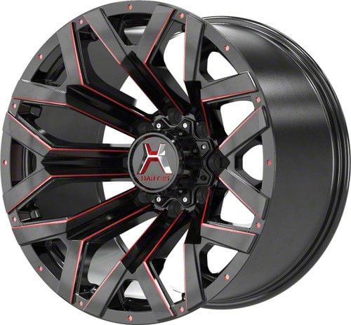 Hartes Metal Tacoma Hawkish Gloss Black Milled with Red Tint 6-Lug ...