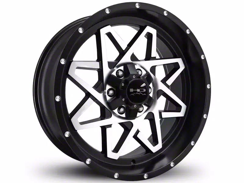 HD Off-Road Wheels Jeep Wrangler Gridlock Satin Black Machined Wheel ...