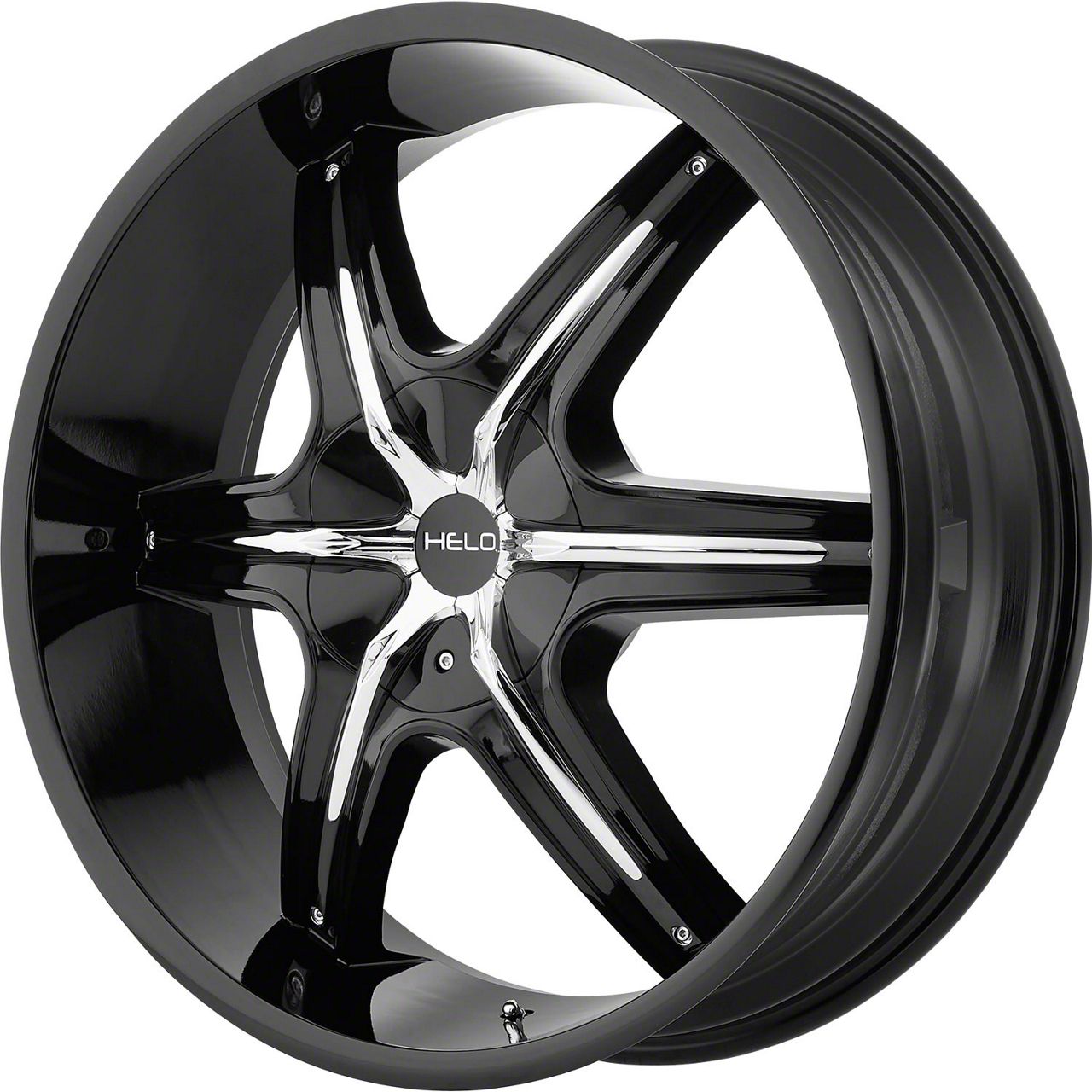 HELO Bronco HE891 Gloss Black with Chrome Accent 6-Lug Wheel; 22x9 ...