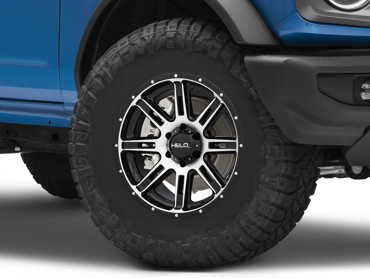 HELO Bronco HE900 Gloss Black Machined 6-Lug Wheel; 17x9; -12mm Offset ...