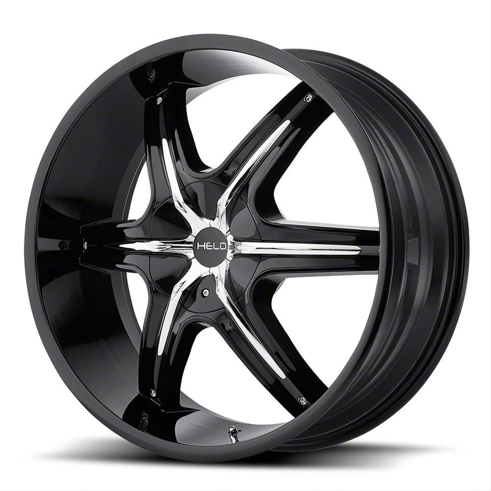 HELO Bronco HE891 Gloss Black with Chrome Accent 6-Lug Wheel; 22x9 ...
