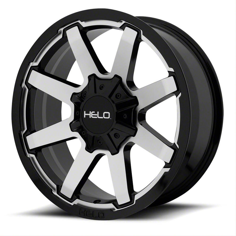 HELO Bronco HE909 Gloss Black Machined 6-Lug Wheel; 20x9; 0mm Offset ...