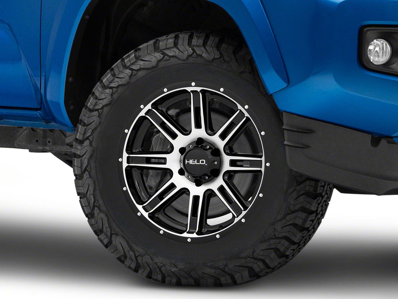 HELO Tacoma HE900 Gloss Black Machined 6-Lug Wheel; 17x9; -12mm Offset ...