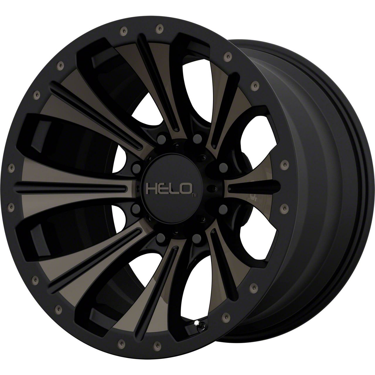 HELO Tundra HE901 Satin Black Dark Tint 6-Lug Wheel; 17x9; -12mm Offset ...