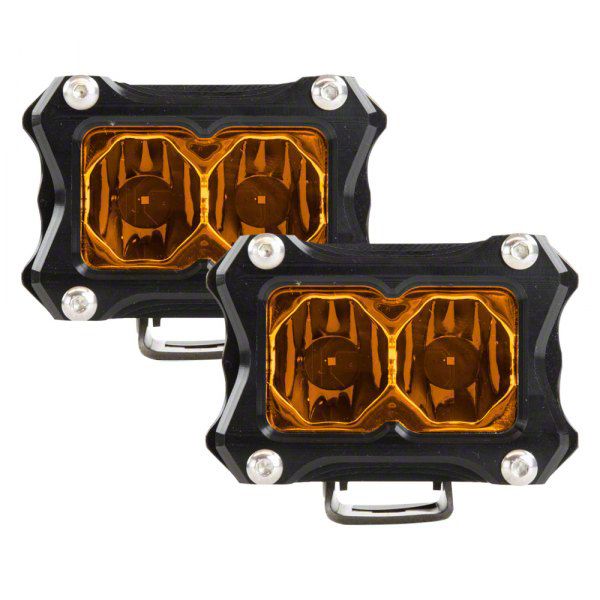 Heretic Studios Bronco 2-Inch Amber LED Pod Lights; Flood Beam 50213 ...
