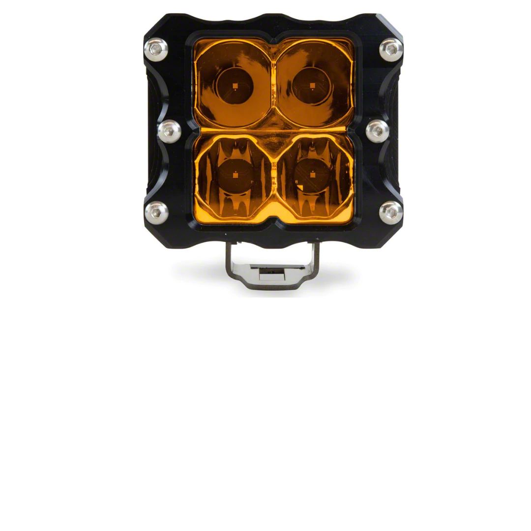 Heretic Studios Bronco 4-Inch Amber LED Pod Light; Combo Beam 52215 ...