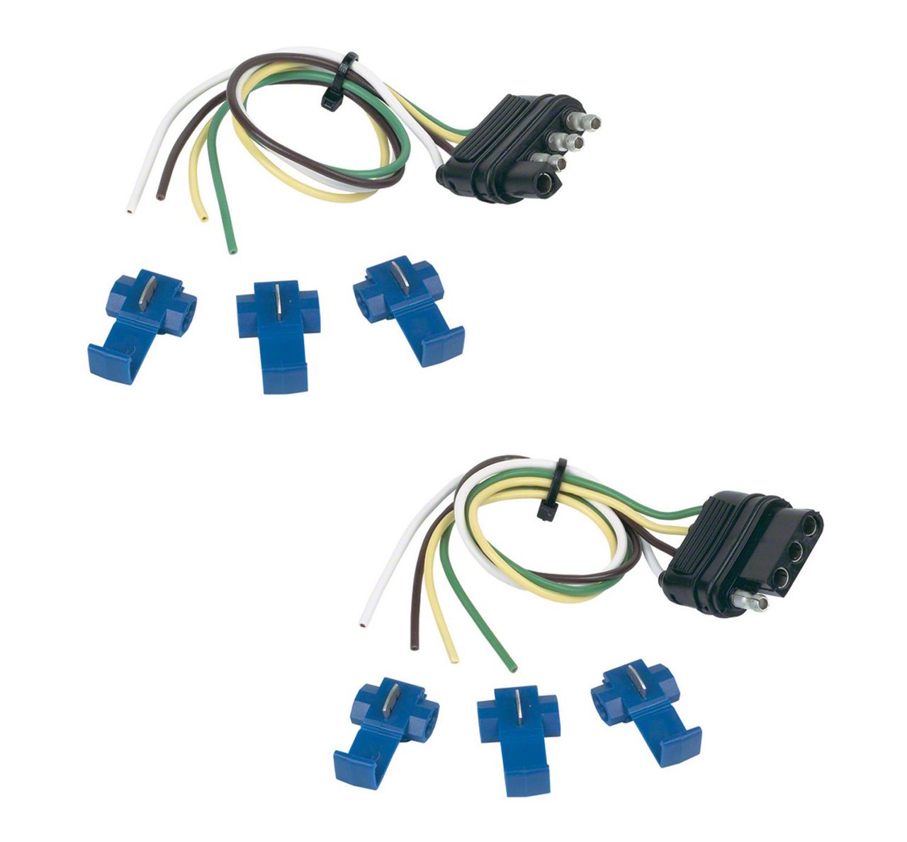 Jeep Wrangler 4-Wire Flat Connector Set with Splice-In Connectors; 12 ...
