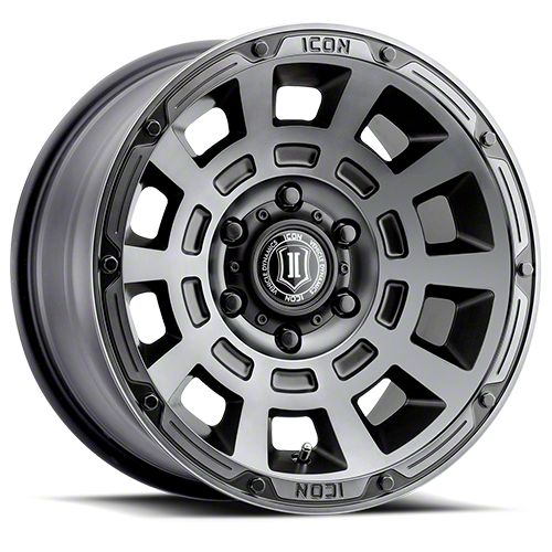 ICON Alloys Jeep Gladiator Thrust Smoked Satin Black Wheel; 17x8.5 ...