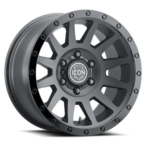 ICON Alloys Jeep Wrangler Compression Double Black Wheel; 17x8.5; -6mm ...