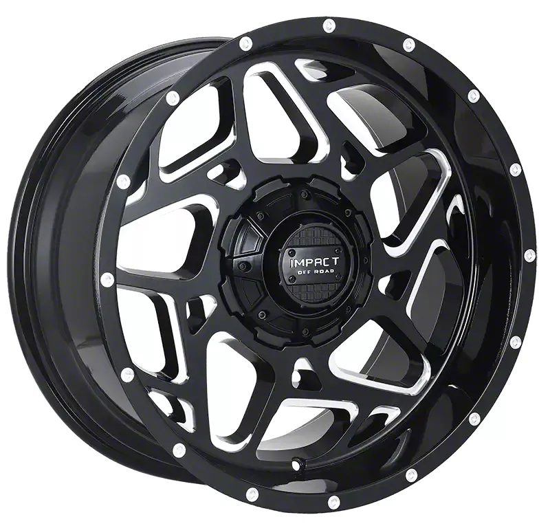 Impact Wheels Toyota 4-Runner 822 Gloss Black Milled 6-Lug Wheel; 22x12 ...