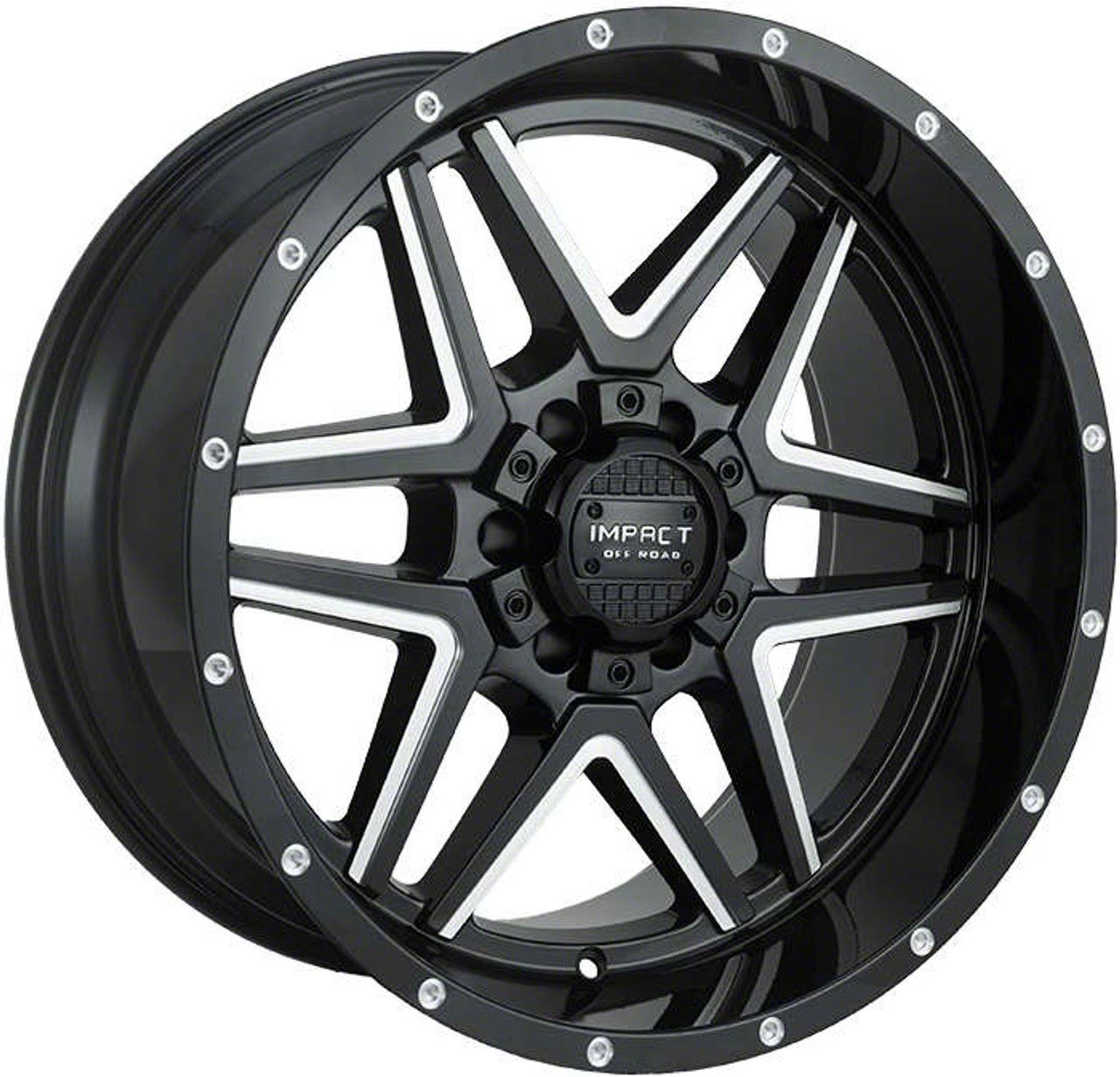 Impact Wheels Bronco 831 Gloss Black Milled 6-Lug Wheel; 20x10; -12mm ...