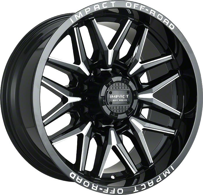 Impact Wheels Jeep Wrangler 819 Gloss Black Milled Wheel; 17x9; -12mm ...