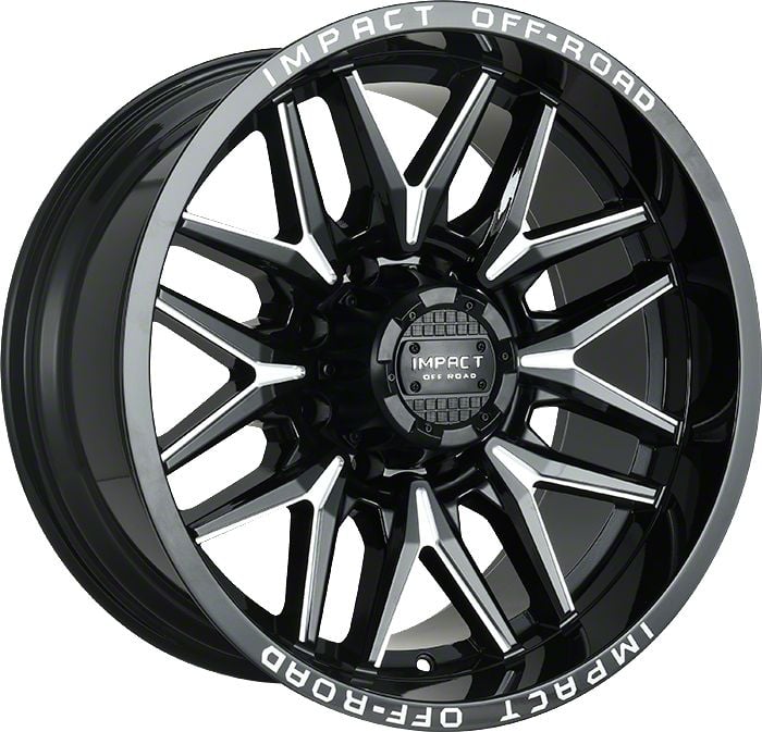 Impact Wheels Jeep Wrangler 819 Gloss Black Milled Wheel; 17x9; -12mm ...