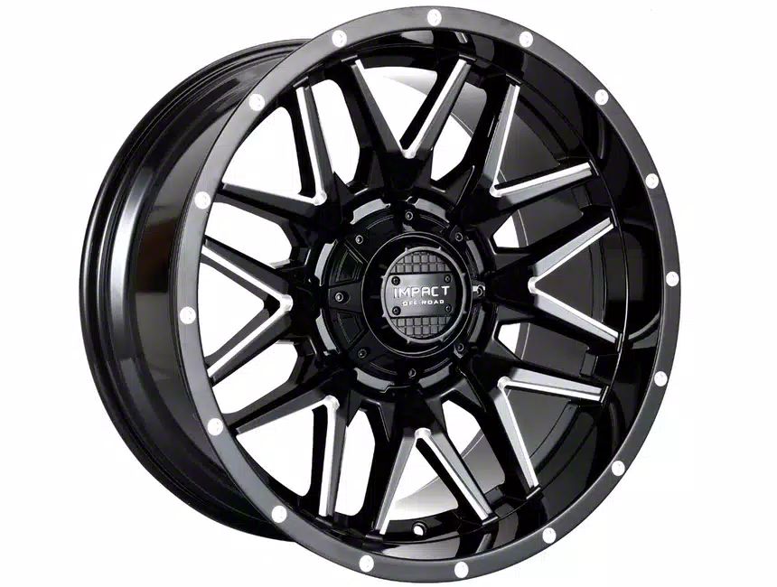 Impact Wheels Jeep Wrangler 819 Gloss Black Milled Wheel; 17x9; -12mm ...