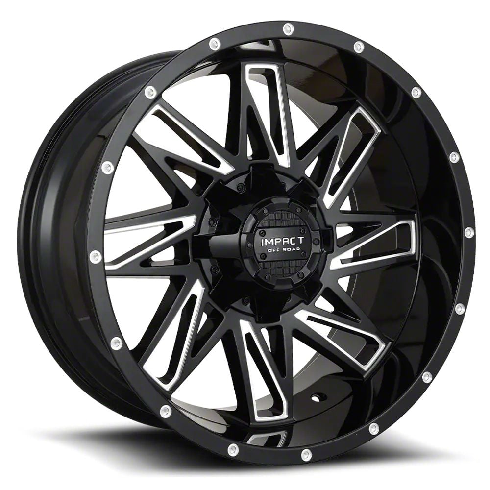Impact Wheels Titan 814 Gloss Black Milled 6-Lug Wheel; 20x12; -44mm ...