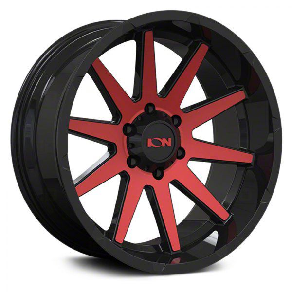 Titan TYPE 143 Gloss Black with Red Machined 6-Lug Wheel; 20x9; 18mm ...
