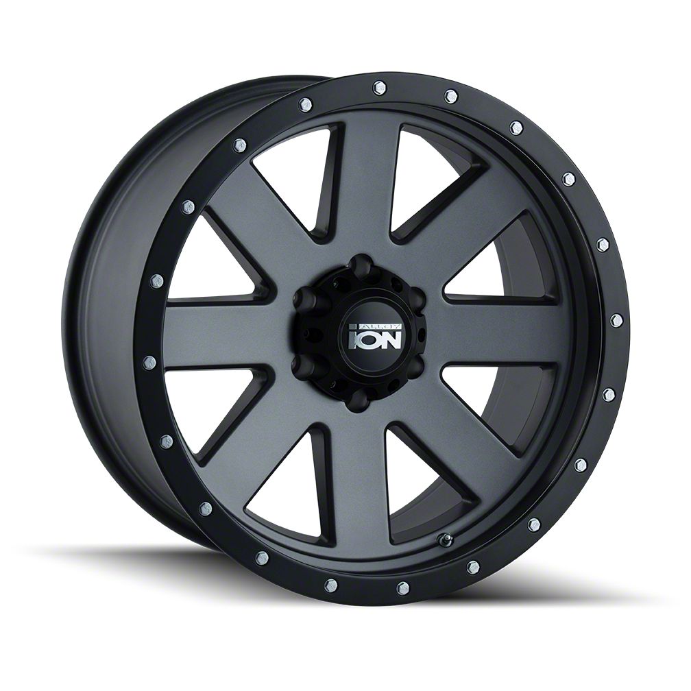 ION Wheels Jeep Wrangler 134 Matte Gunmetal Wheel; 18x10; -19mm Offset ...