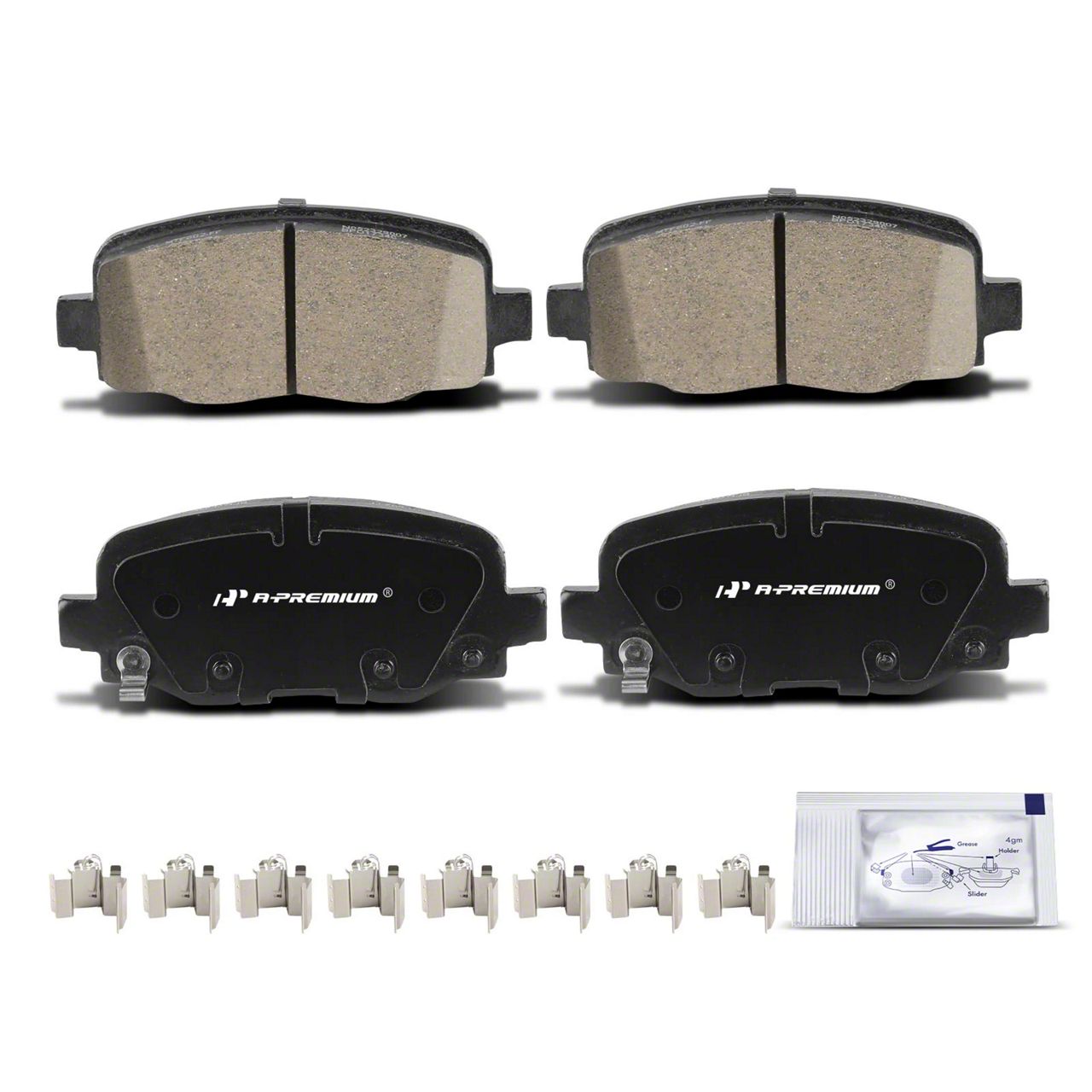 Jeep Cherokee Ceramic Brake Pads with Pad Wear Sensor; Rear Pair (14-23 ...