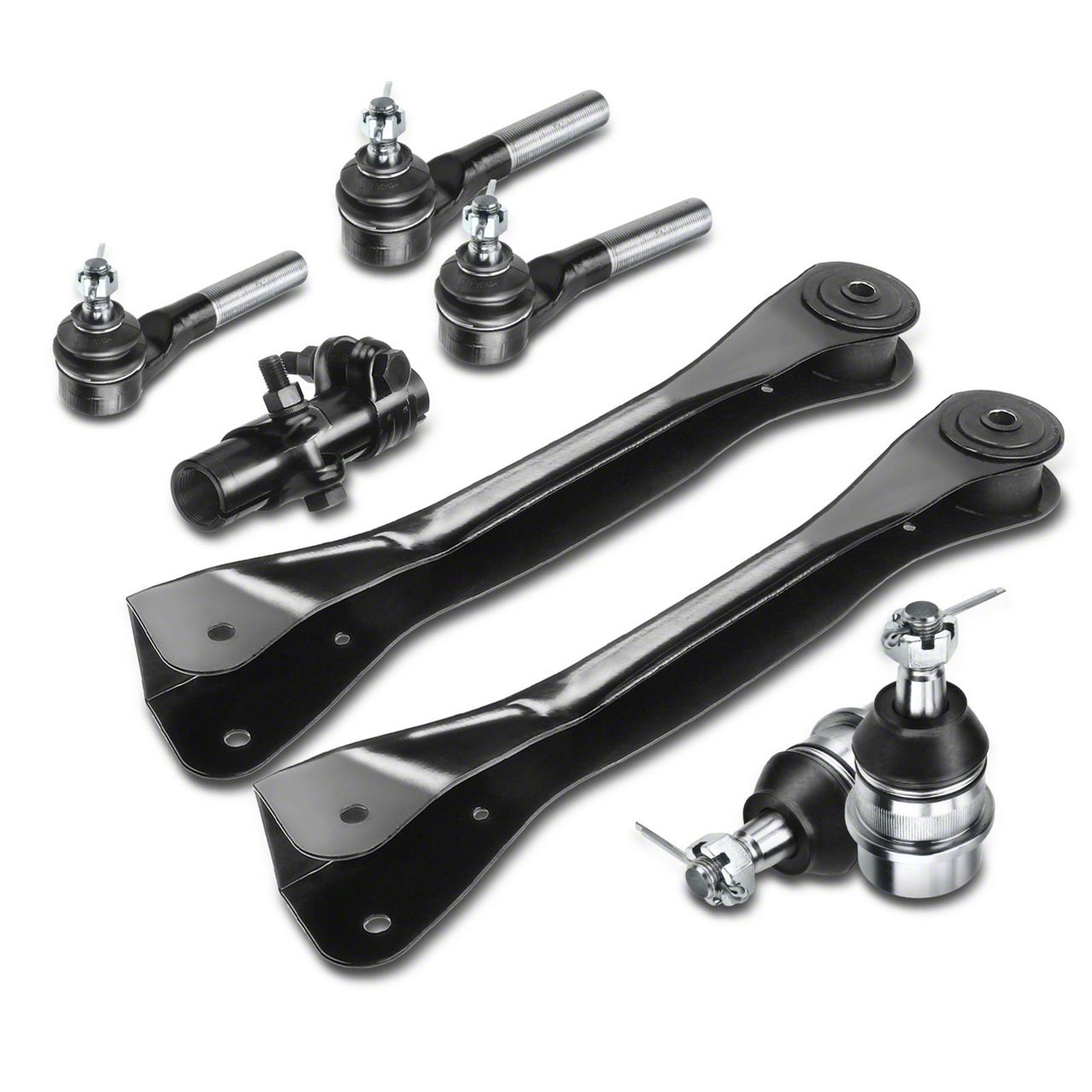 Jeep Cherokee Front Upper Control Arm, Upper Ball Joint, Tie Rod End Adjusting Sleeve and Tie ...