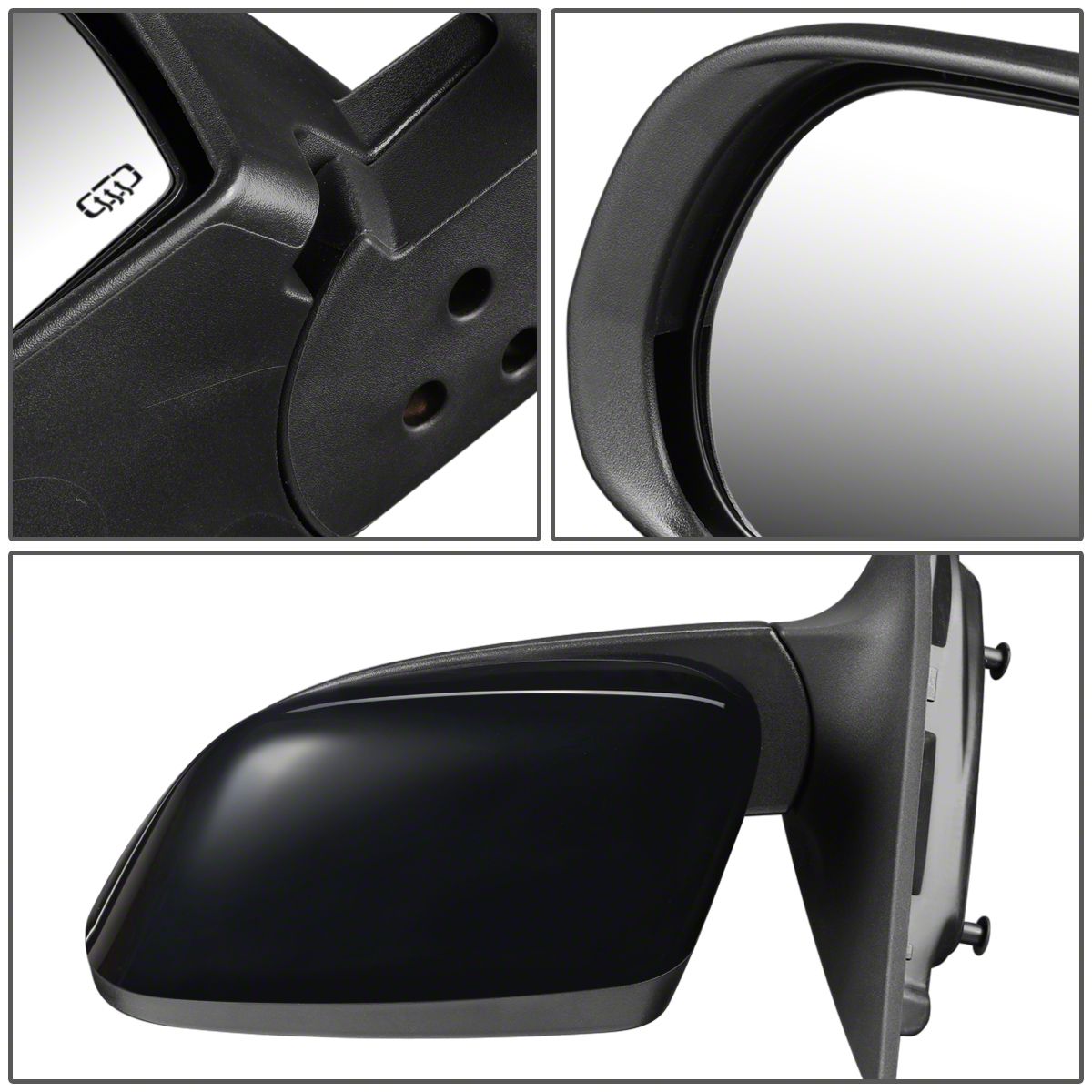 Jeep Cherokee OE Style Powered Heated Side Mirror; Paintable Black ...