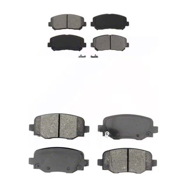 Jeep Cherokee Semi-Metallic Brake Pads; Front and Rear (14-17 Jeep ...