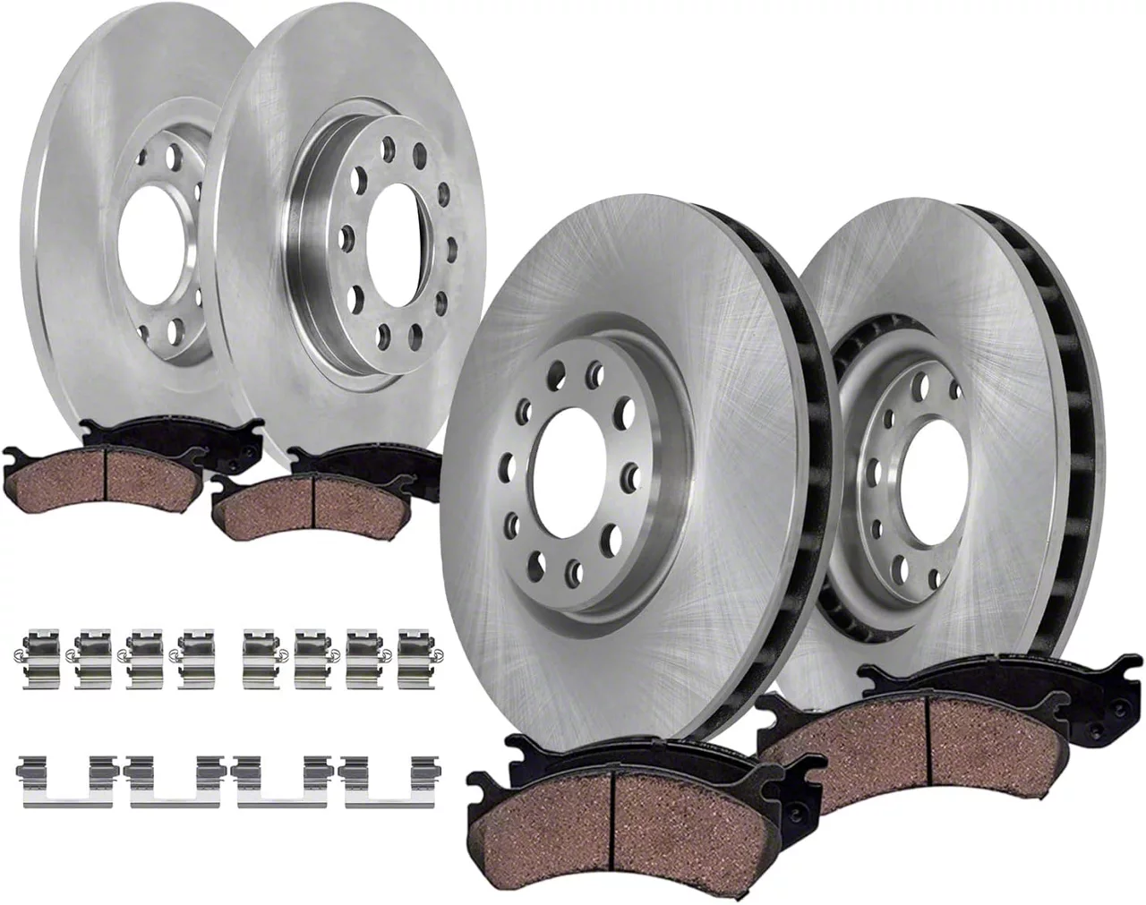 Jeep Cherokee Vented and Solid Brake Rotor and Pad Kit; Front and Rear ...