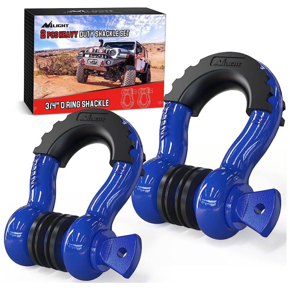 Jeep Gladiator 3/4-Inch D-Ring Shackles; Blue - Free Shipping