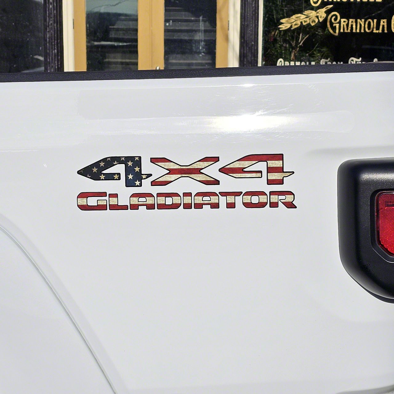 Jeep Gladiator 4x4 GLADIATOR Bed/Tailgate Decal; Distressed American ...