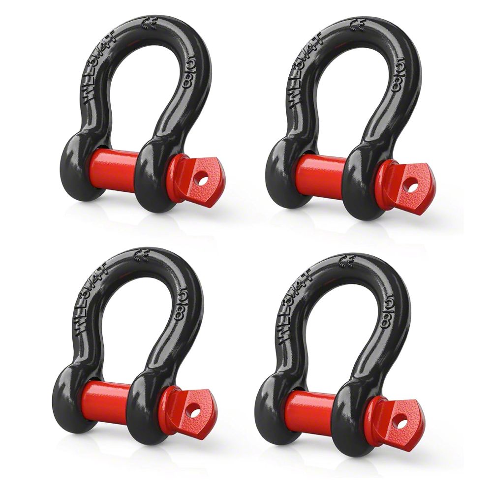 Jeep Gladiator 5/8-Inch D-Ring Shackles; 4-Pack - Free Shipping