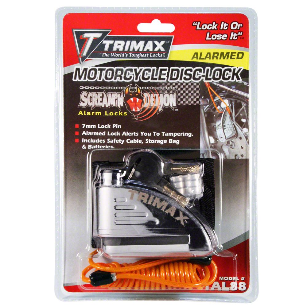 Jeep Gladiator Alarmed Disc Lock with 7mm Lock Pin; Chrome - Free Shipping