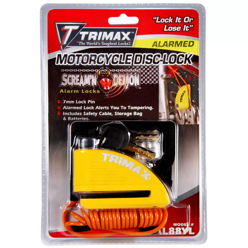 Jeep Gladiator Alarmed Disc Lock with 7mm Lock Pin; Yellow - Free Shipping