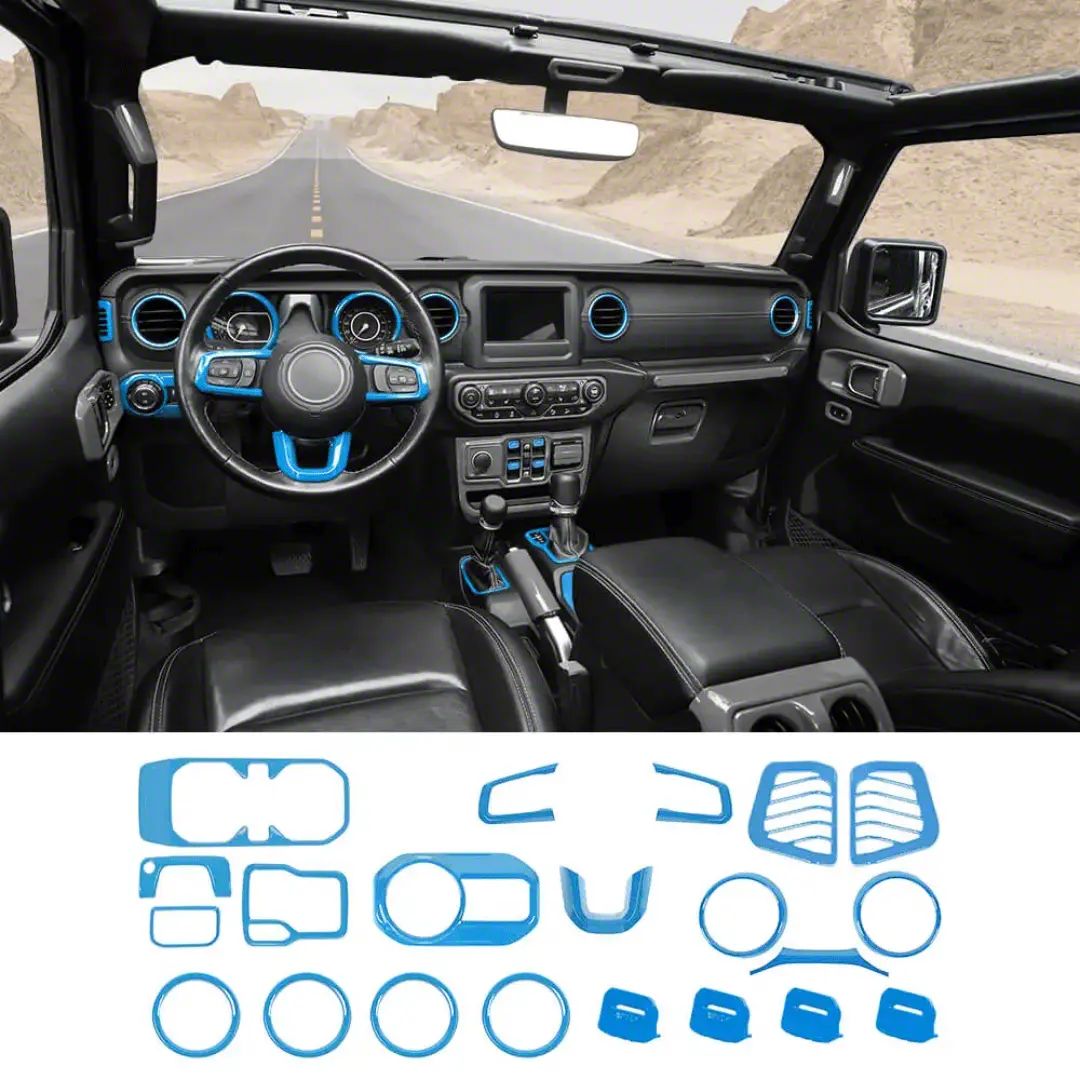 Jeep Gladiator Armrest Switch and Gear Shift Panel Trim Covers; Light ...