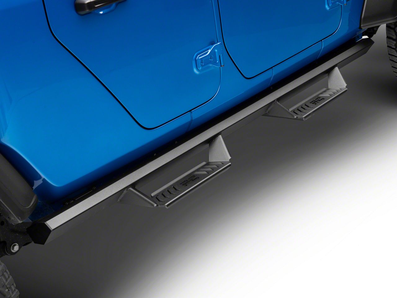 Rough Country Jeep Gladiator Cab Length AL2 Drop Side Step Bars; Black ...