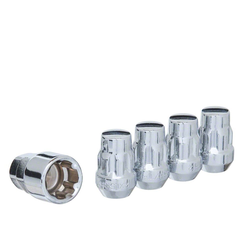Jeep Gladiator Chrome Acorn Wheel Locks for Aftermarket Wheels; M14x1.5 ...