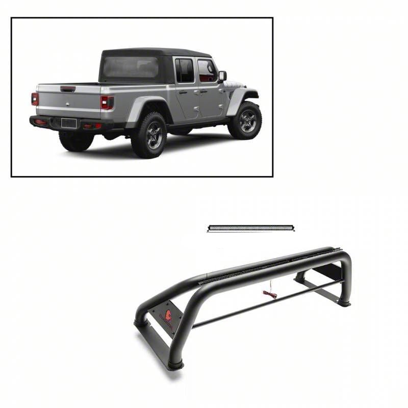 Jeep Gladiator Classic Roll Bar with 50-Inch LED Light Bar; Black (20 ...