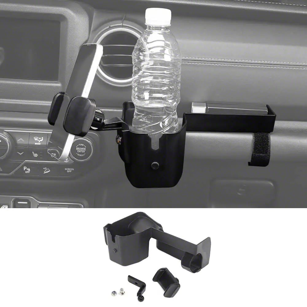 Jeep Gladiator Co-Pilot Grab Bar Phone Mount; Black (20-23 Jeep ...