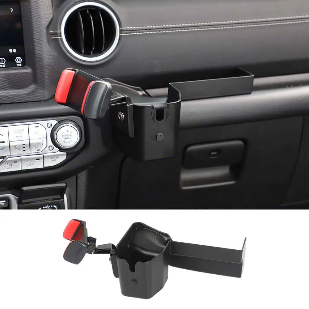Jeep Gladiator Co-Pilot Grab Bar Phone Mount; Black (20-23 Jeep ...