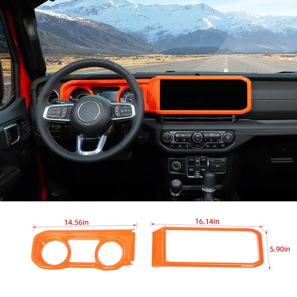 Jeep Gladiator Dashboard Navigation Panel Cover Kit; Orange (24-26 Jeep ...