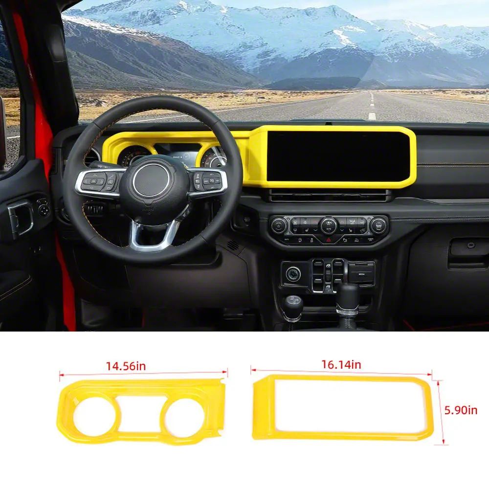 Jeep Gladiator Dashboard Navigation Panel Cover Kit; Yellow (24-26 Jeep ...