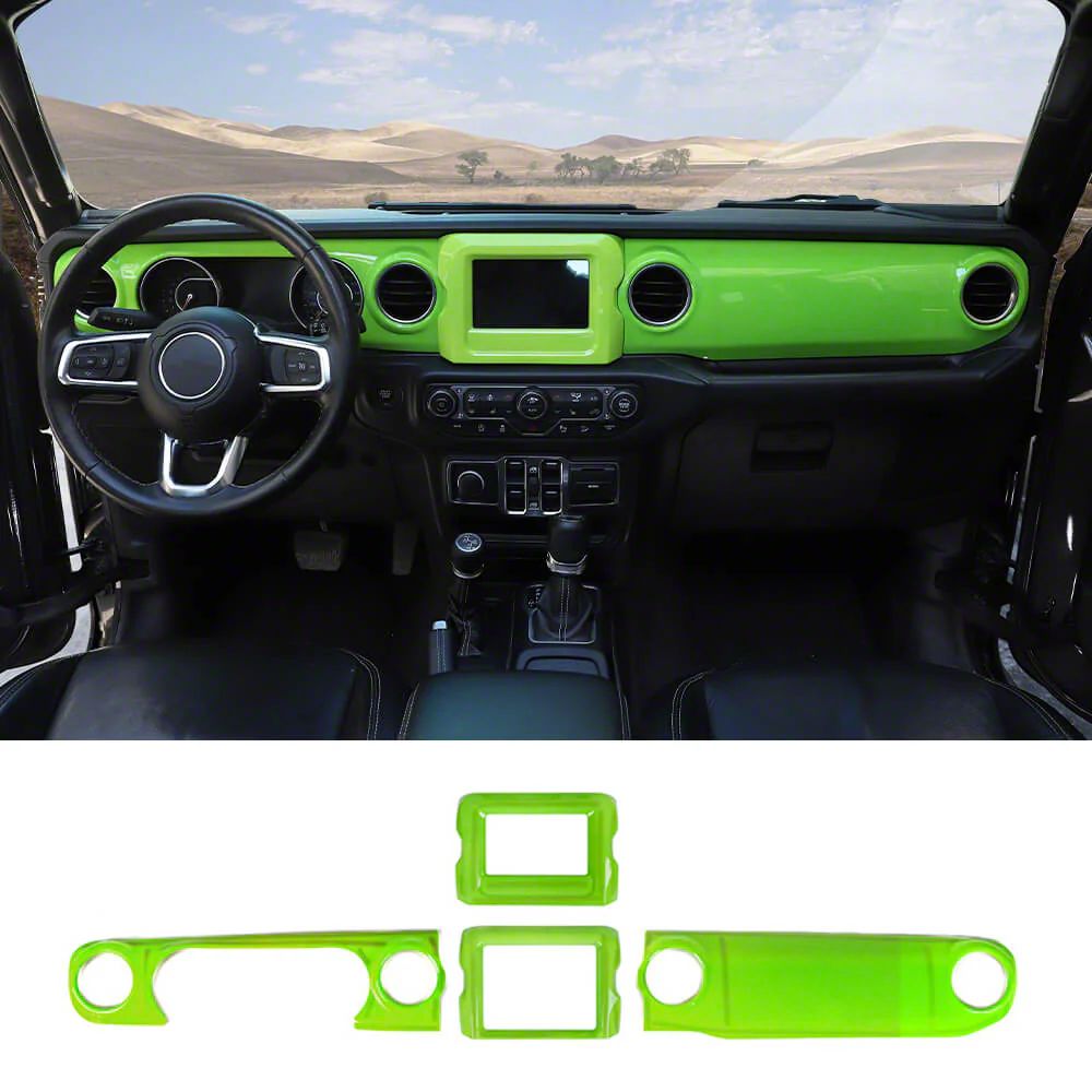 Jeep Gladiator Dashboard and Navigation Panel Trim Covers; Green (20-23 ...