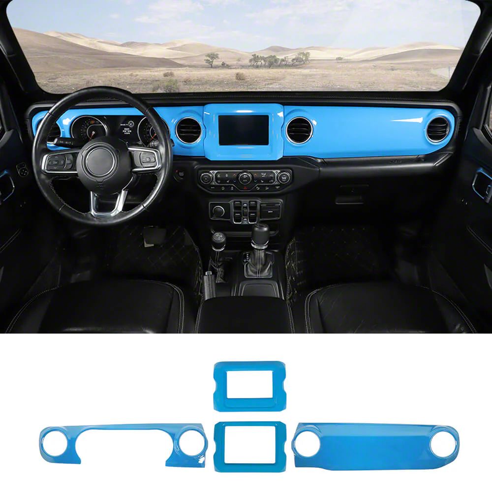 Jeep Gladiator Dashboard and Navigation Panel Trim Covers; Light Blue ...