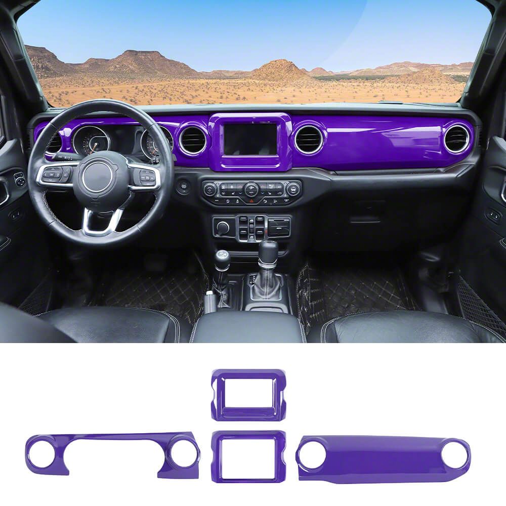 Jeep Gladiator Dashboard and Navigation Panel Trim Covers; Purple (20 ...