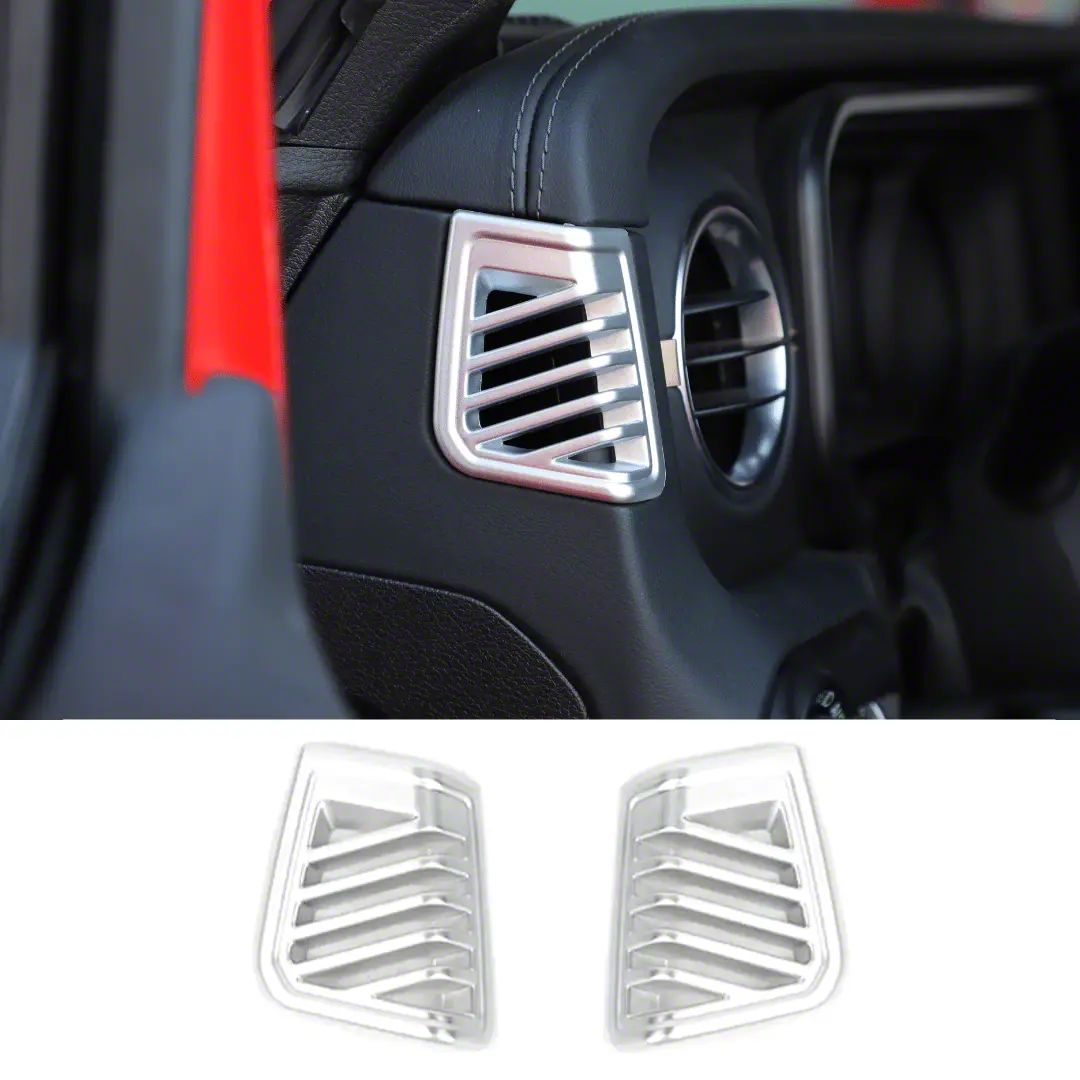 Jeep Gladiator Dashboard Side Air Vent Trim; Silver (24-26 Jeep ...