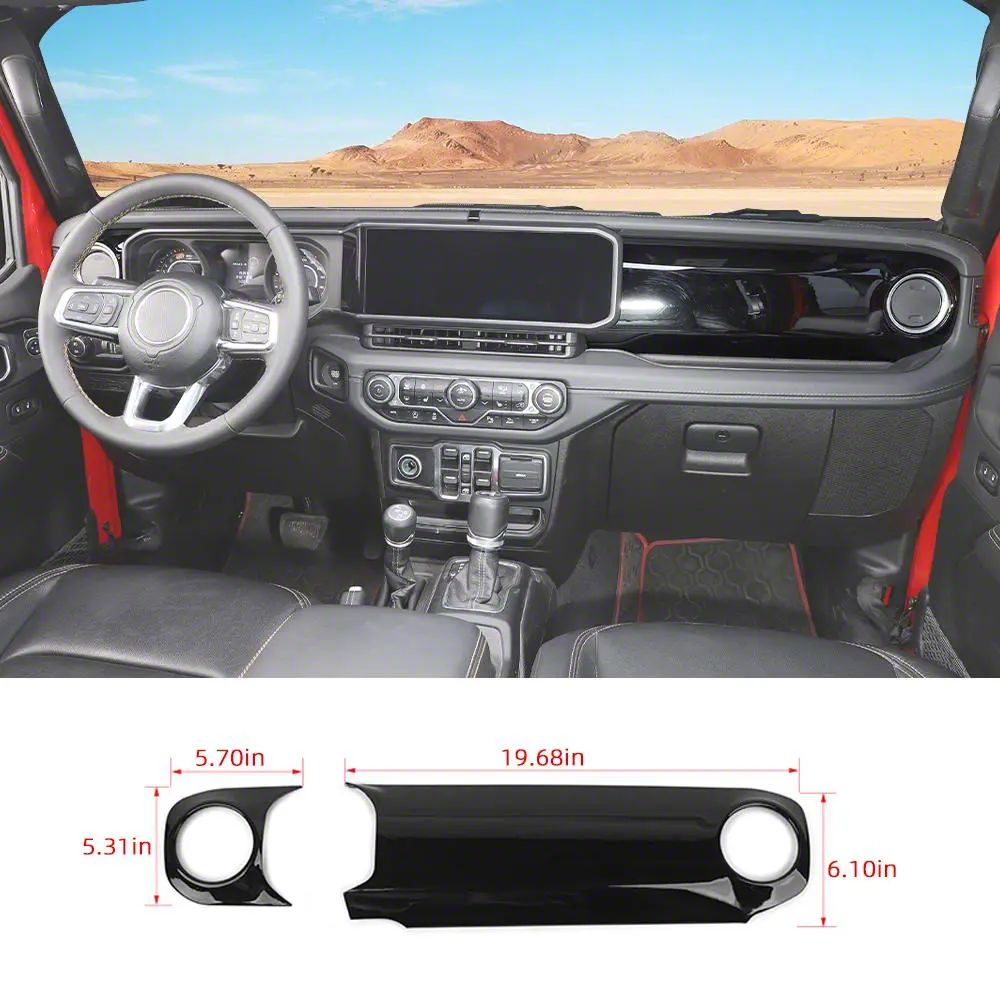 Jeep Gladiator Dashboard Trim Panel Covers; Black (24-26 Jeep Gladiator ...