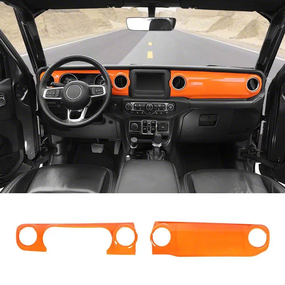 Jeep Gladiator Dashboard Trim Panel Covers; Orange (20-23 Jeep ...