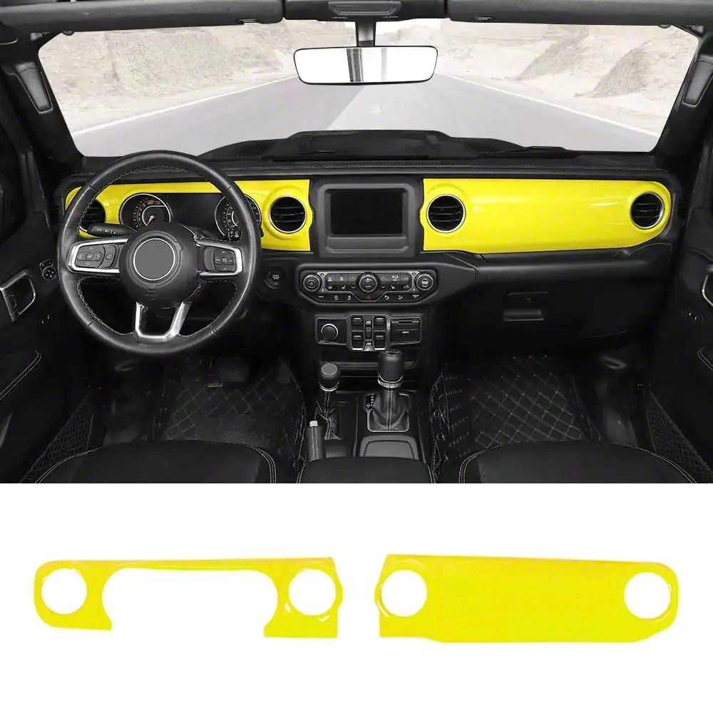 Jeep Gladiator Dashboard Trim Panel Covers; Yellow (20-23 Jeep ...