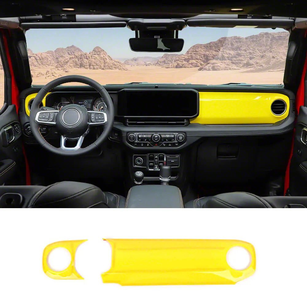 Jeep Gladiator Dashboard Trim Panel Covers; Yellow (24-26 Jeep ...